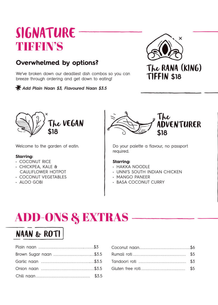 Edmonton Menu | Tiffin India’s Fresh Kitchen